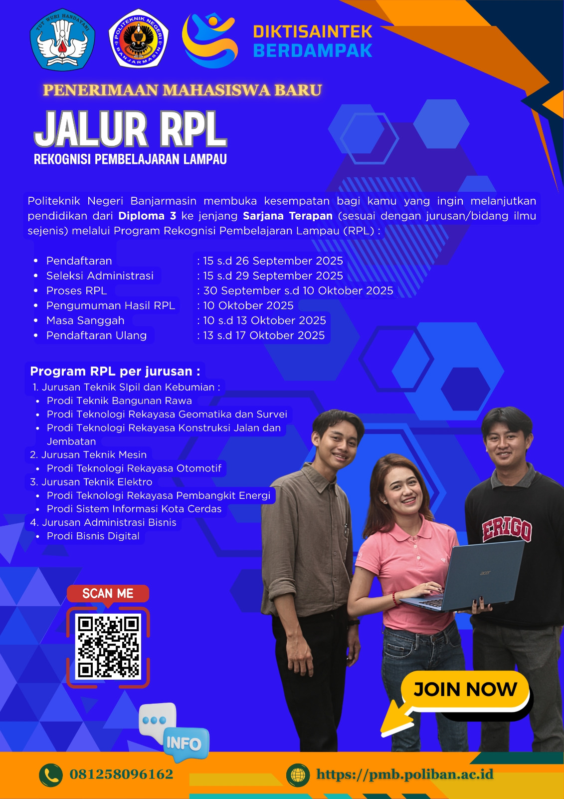 Pendaftaran Program RPL Poliban 2025 Resmi Dibuka! Cek Syarat ...